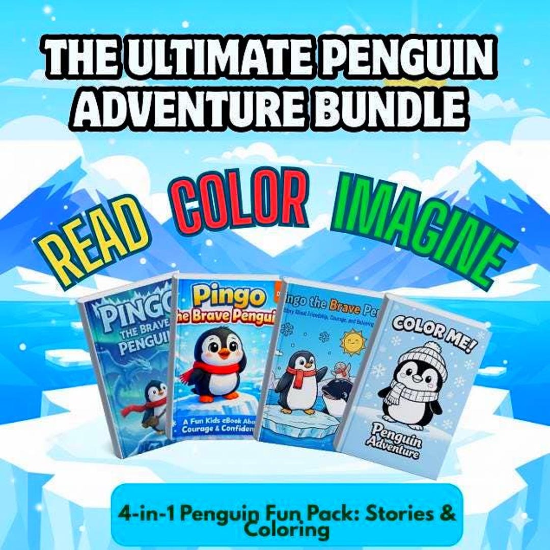 Ultimate Penguin Adventure Digital Bundle | Coloring Book | Instant ...