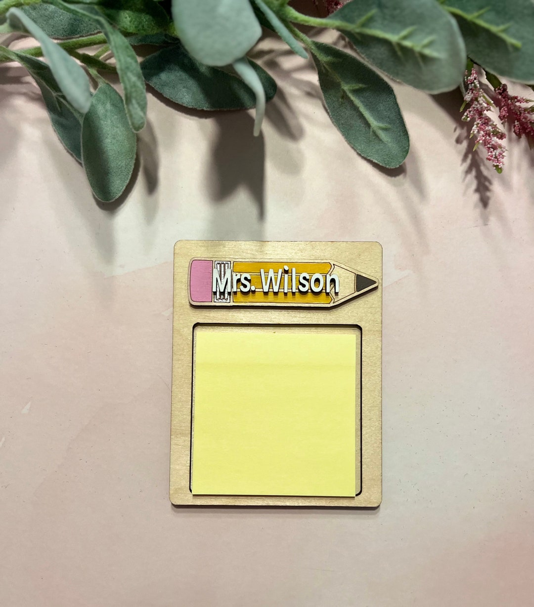 Teacher Desk Post It Note Holder, Teacher Appreciation Gift - Etsy