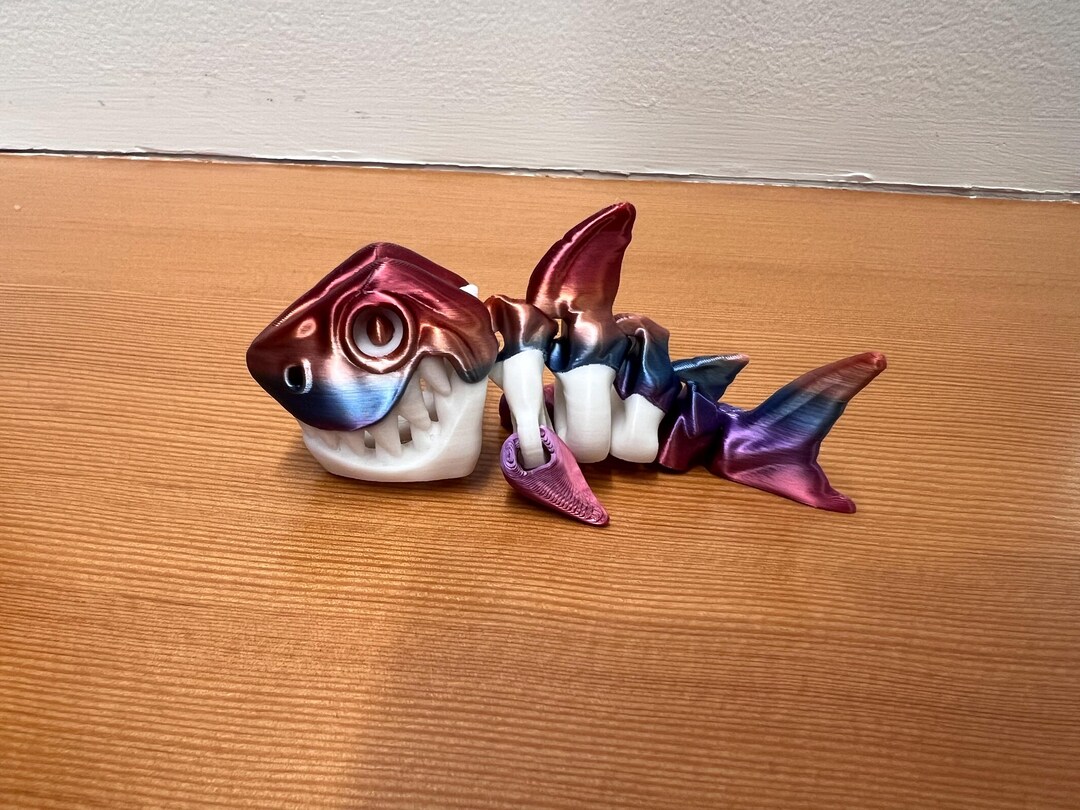 Deep Sea Sharp - Rainbow Articulated Skeleton Shark Fidget Toy - Etsy