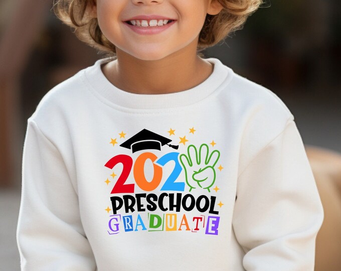 Preschool 2024 Graduation Sweatshirt for Kids, 2024 Trendy Grad T-shirt ...
