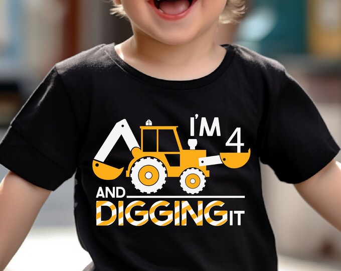 3rd Birthday T-shirt, Excavator Toddler Shirt, 3 Year Old Birthday Shirt, Construction Shirt ...