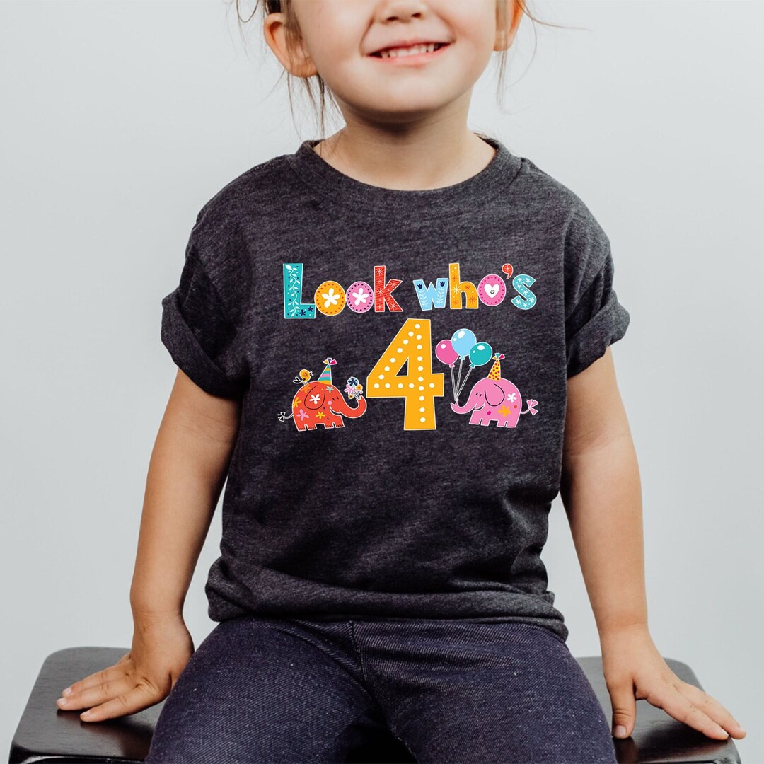 4th Birthday Shirt, Look Who is 4, Birthday Gift, Fourth Birthday Shirt ...
