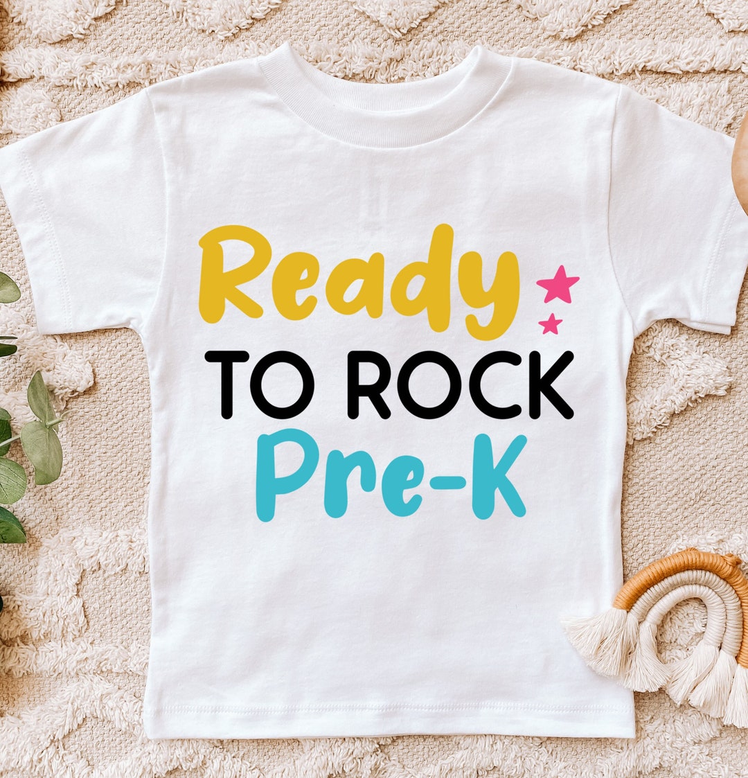 Ready to Rock Pre-k Shirt, Retro Back to School Tee, First Day of ...