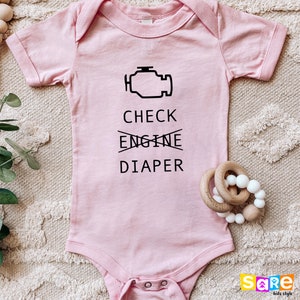 Check Engine Diaper Funny Baby Onesie®, Baby Boy Outfit, Gift for New ...
