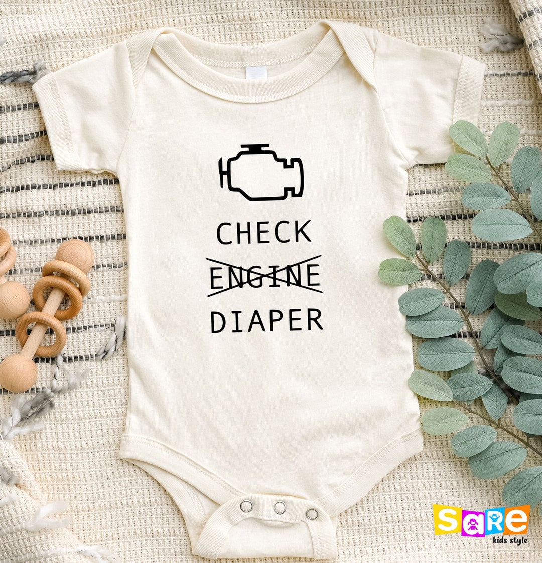Check Engine Diaper Funny Baby Onesie®, Baby Boy Outfit, Gift for New ...