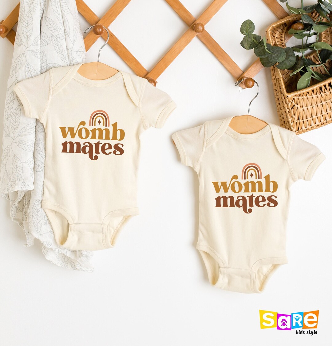 Womb Mates Twin Onesies®, Twin Baby Onesie®, Twin Baby Shower Onesies ...
