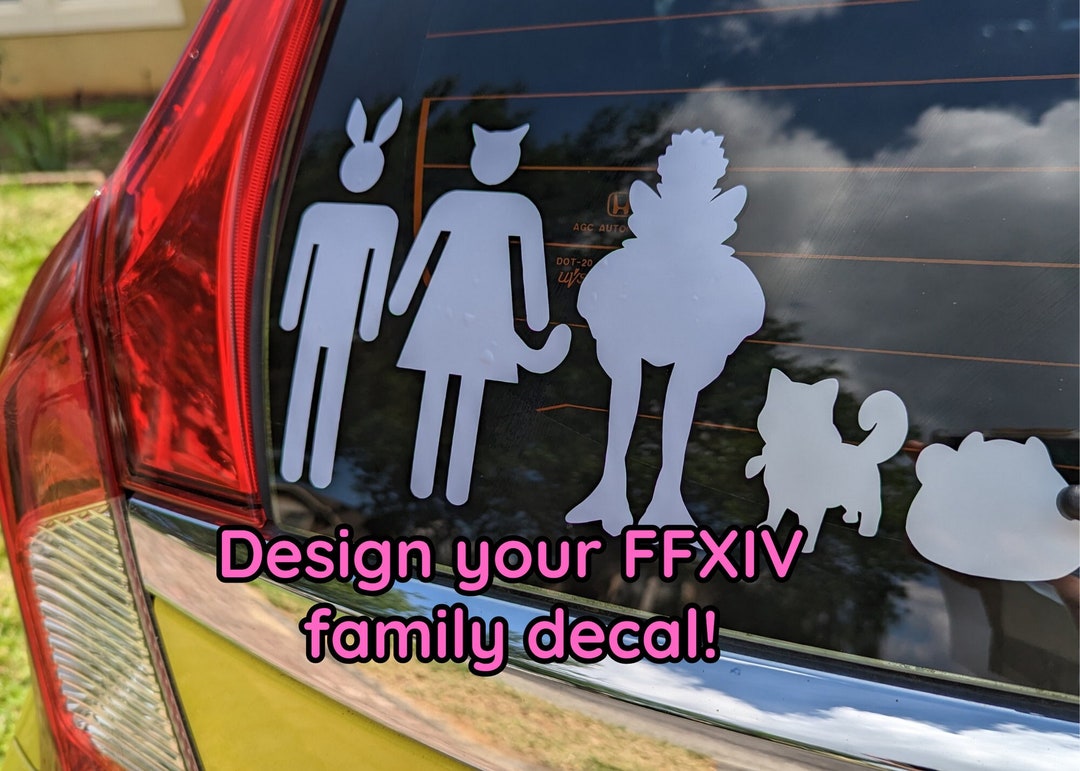 Custom FFXIV Car Decal: Warrior of Light Family, Chocobo Pets - Etsy