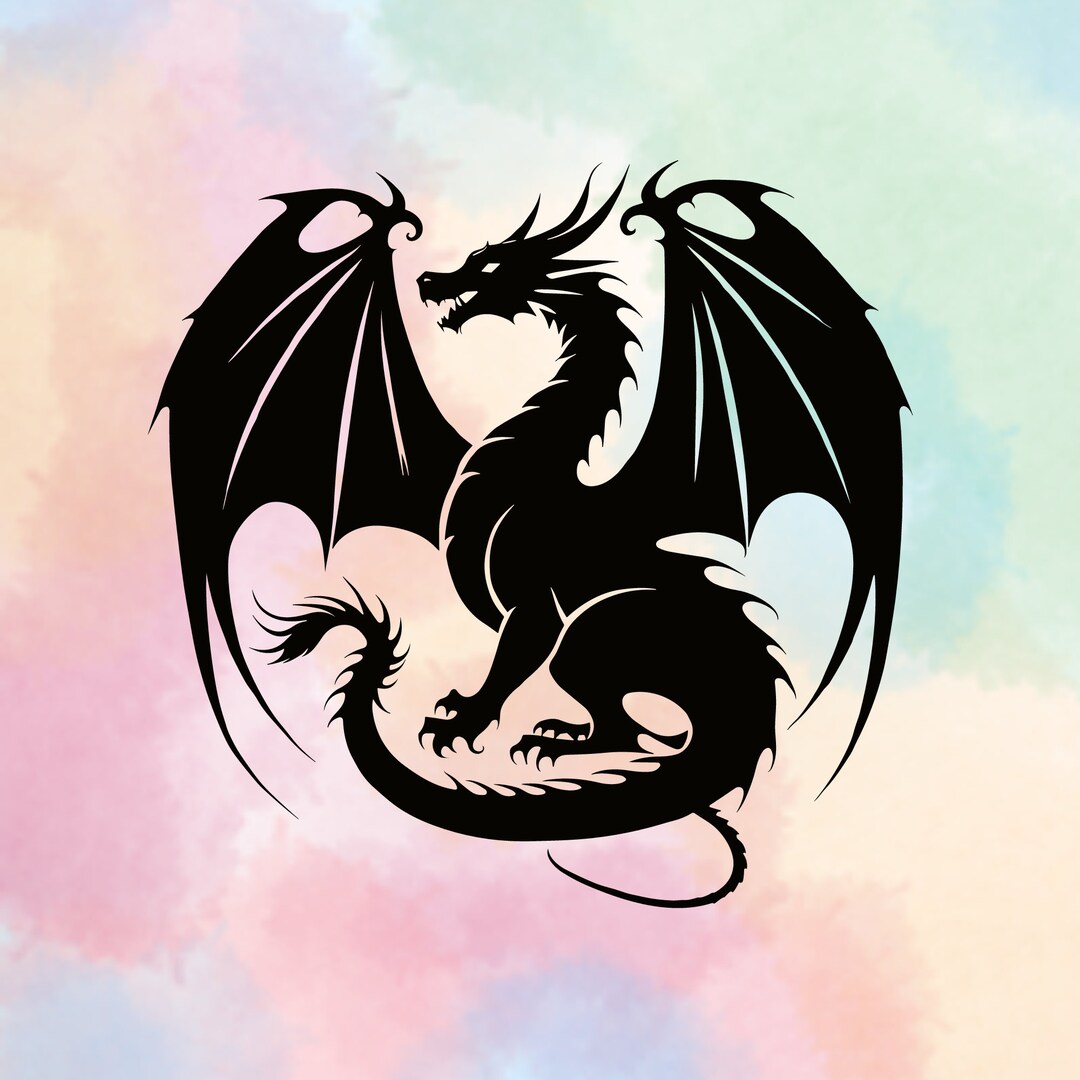 Dragon Clipart Illustration Svg File Digital Download - Etsy