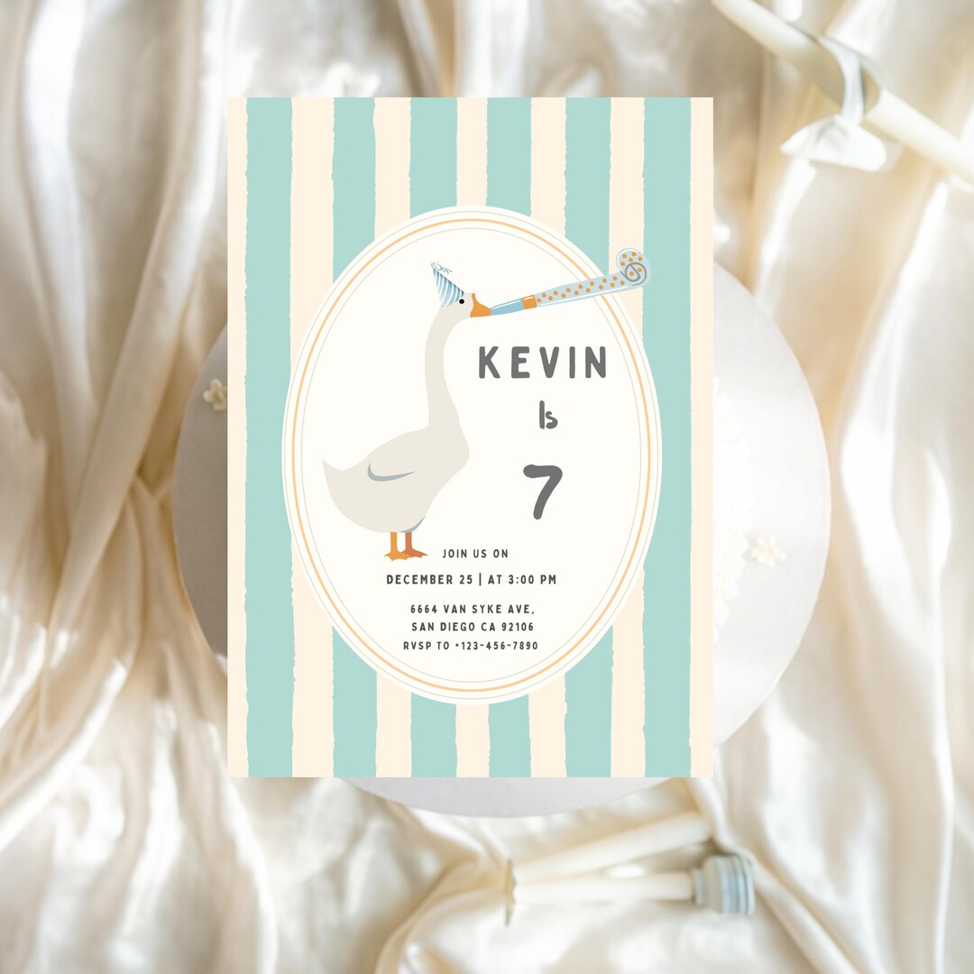 Editable Silly Goose Birthday Template for Boy Birthday | Pastel ...