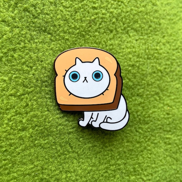 White Cat Pin - Etsy