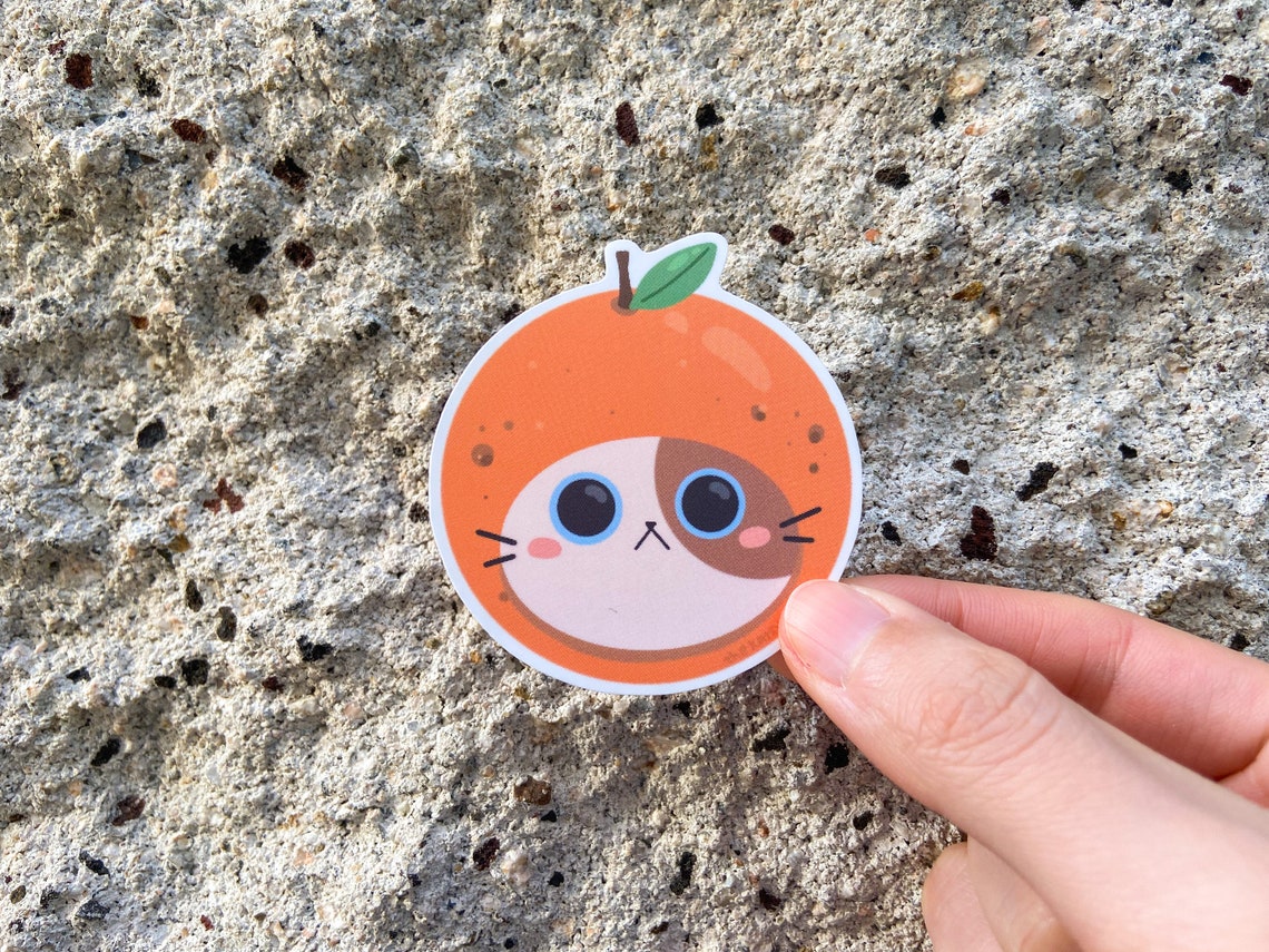 Fruit Cat Sticker Set Matte Waterproof Vinyl Stickers - Etsy