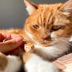 Bread Cat Keychain | Polymer Clay Keychain | Handmade Clay Keychain ...