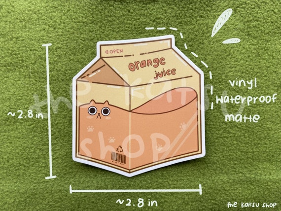 Orange Cat Sticker Waterproof Matte Vinyl Sticker Orange | Etsy