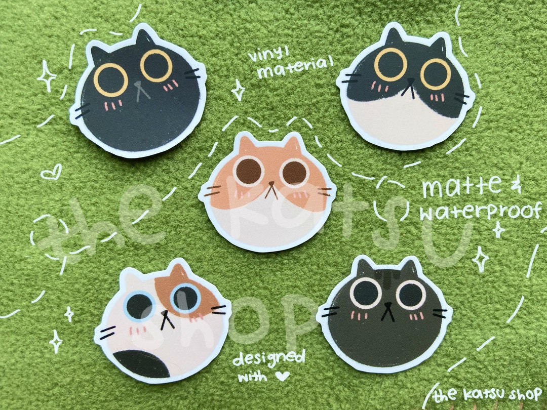Cat Sticker Set | Waterproof Matte Cat Sticker Pack | Hydroflask ...