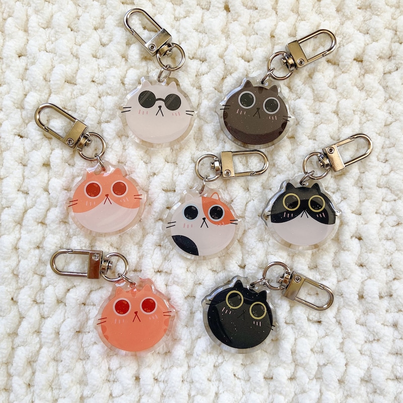 Cat Keychain - Etsy