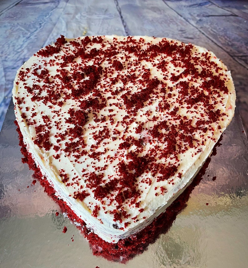 Red Velvet Heart Cake - Etsy