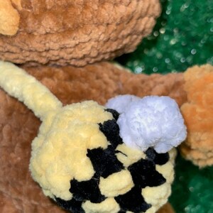 HONEY BEAR PLUSHIE, With Bumblebee Bag, Soft Velvet, Handmade Gift for ...