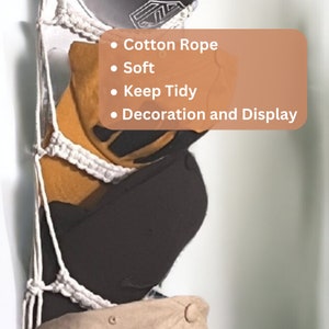 Macrame Hat Hanger - up to 14 Caps, Wall Cap Holder, Cap Rack, Baseball ...