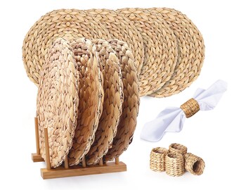 Round Straw Placemats - Etsy