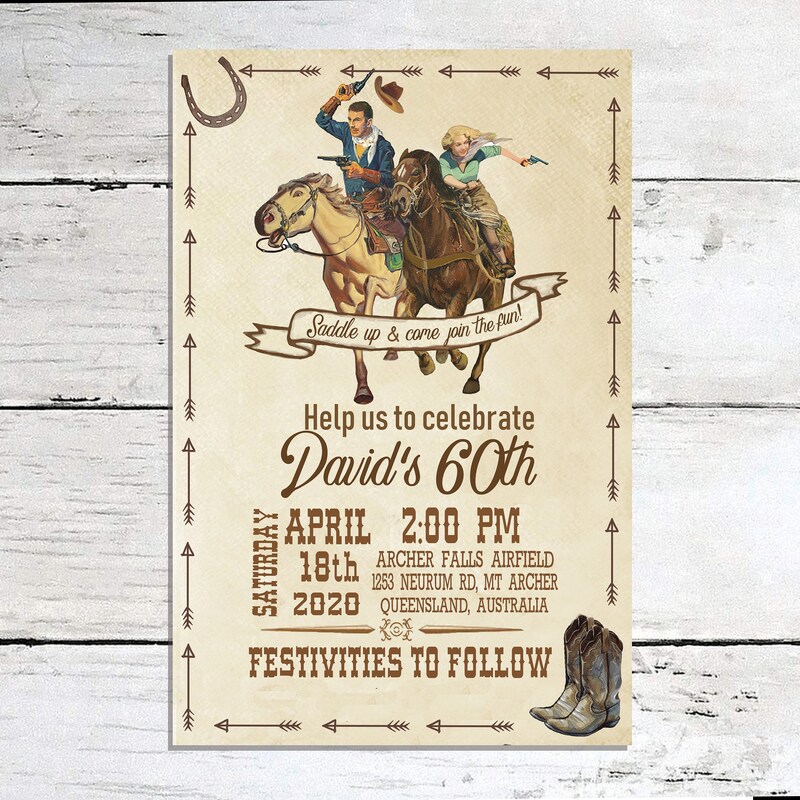 Cowboy Party Invite - Etsy