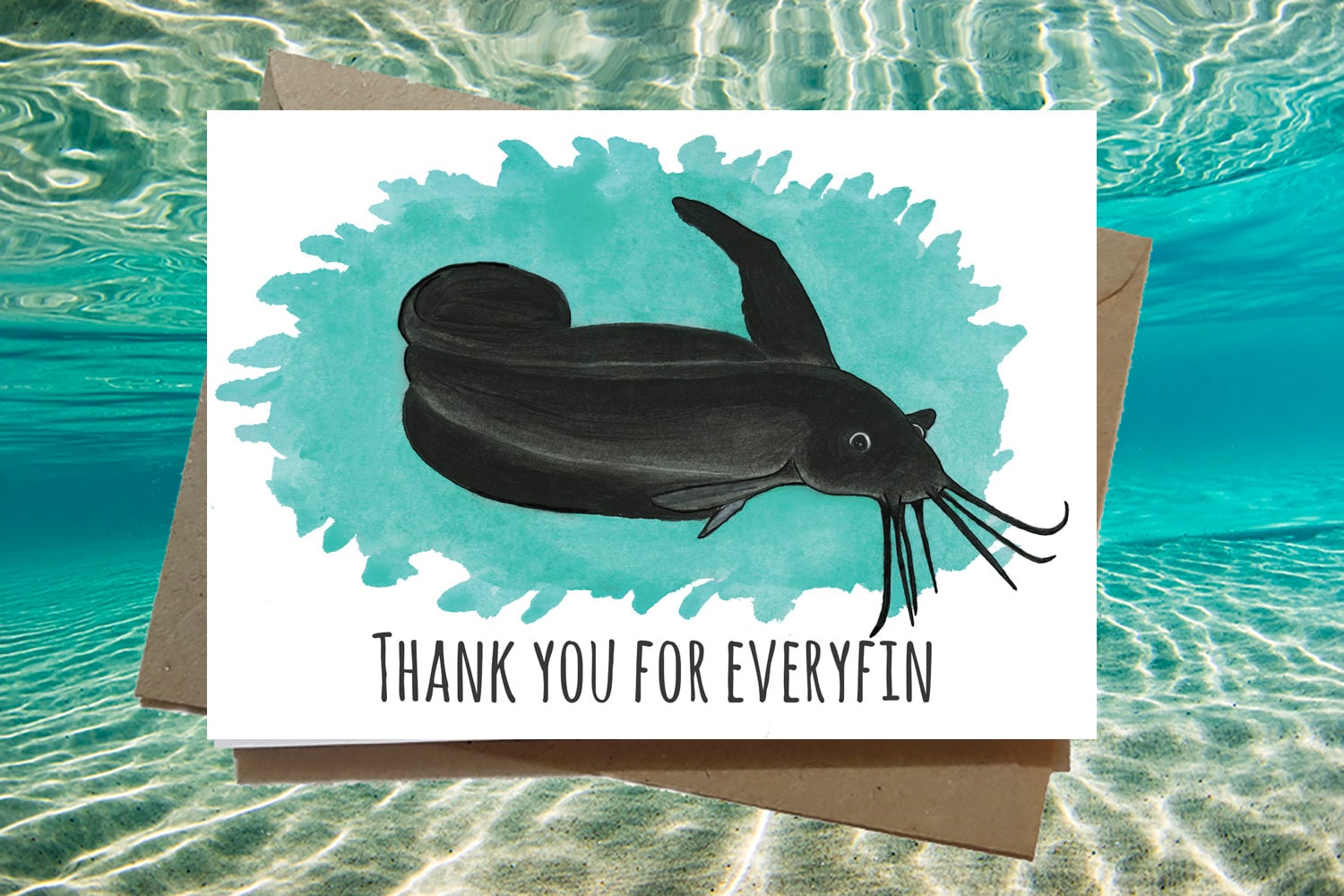 INSTANT DOWNLOAD, Sailfin Catfish, Catfish Card, Thank You for Everyfin ...
