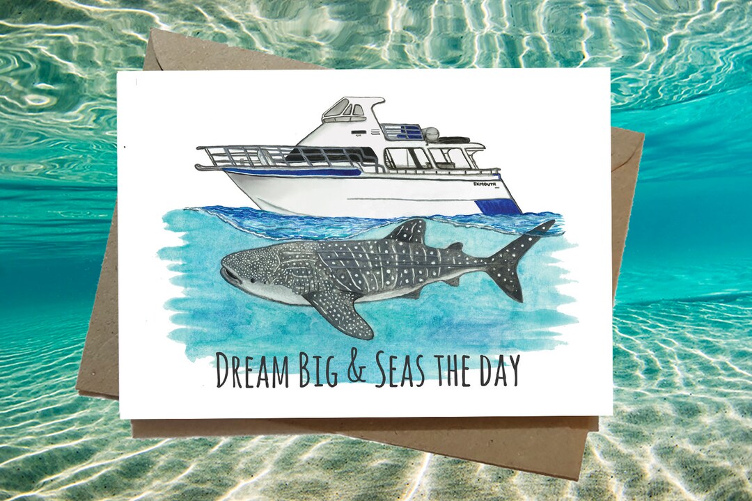 INSTANT DOWNLOAD, Whale Shark and Boat Card, Shark Lover, Whaleshark ...