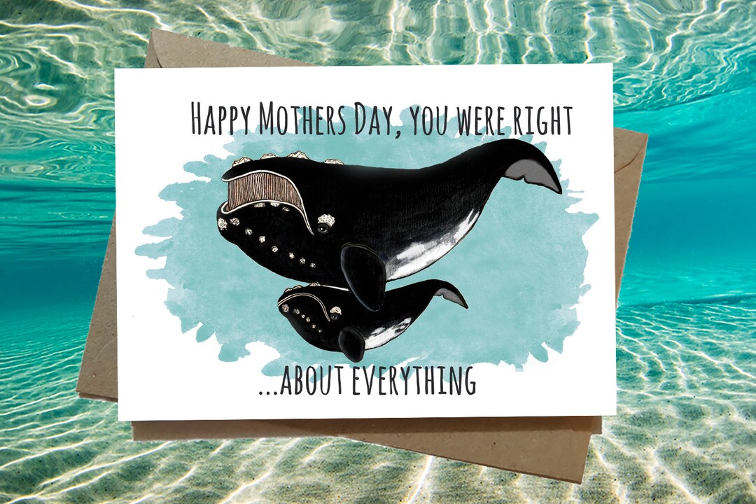 INSTANT DOWNLOAD, Southern Right Whale, Whale Card, Mothers Day Card ...