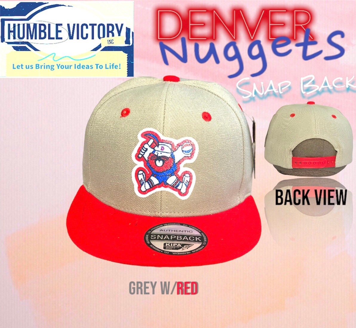 Denver Nuggets HTV No Mess Glitter Oldschool Throwback Cap Custom Hat ...