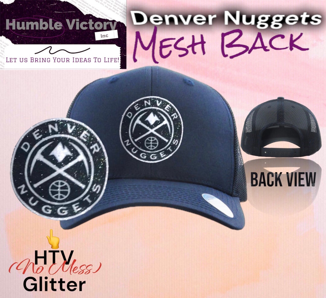 Denver Nuggets Mesh Back Throwback HTV Glitter Cap Hat - Etsy