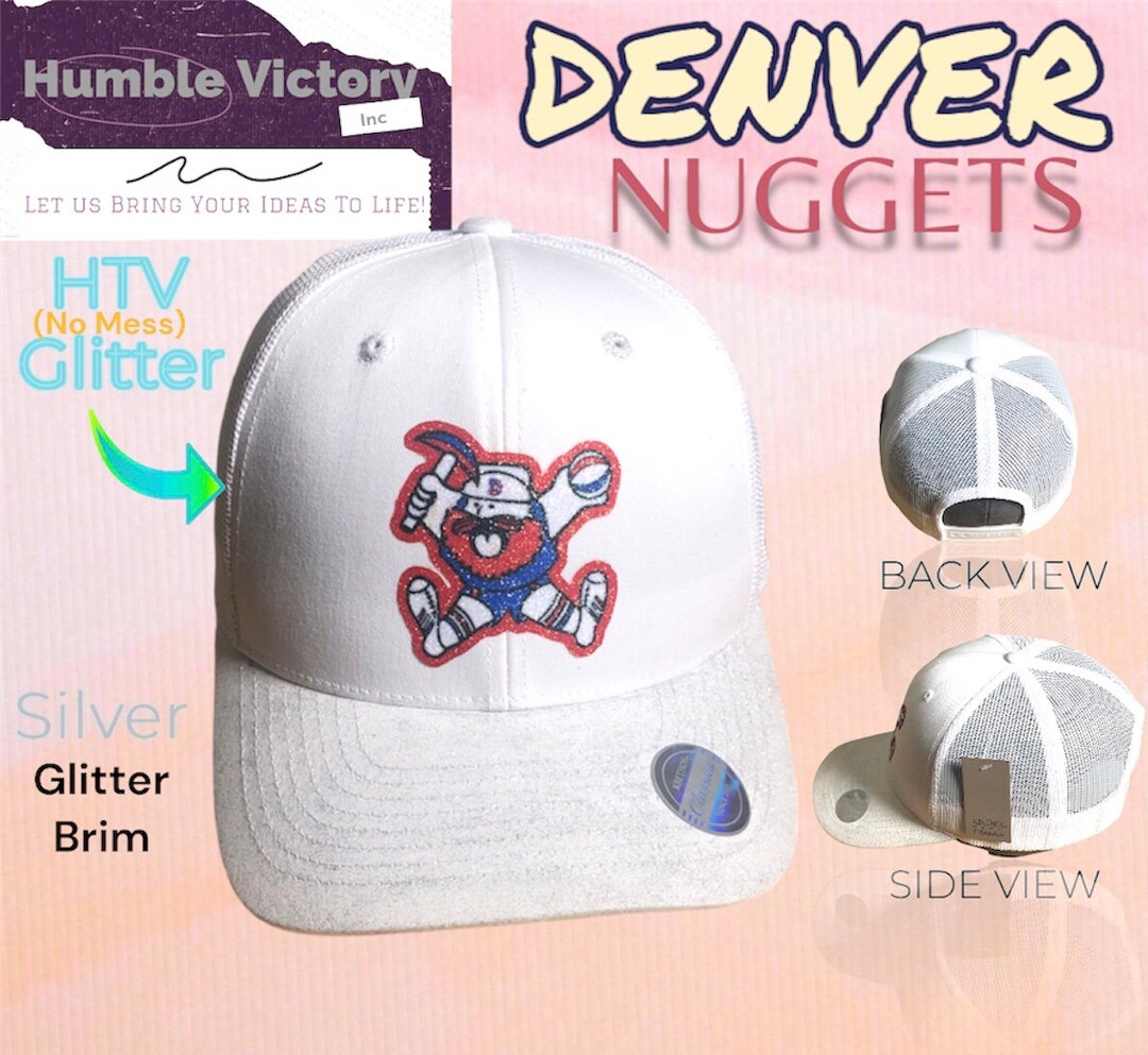Denver Nuggets HTV No Mess Glitter Throwback Cap Custom Oldschool Hat W ...