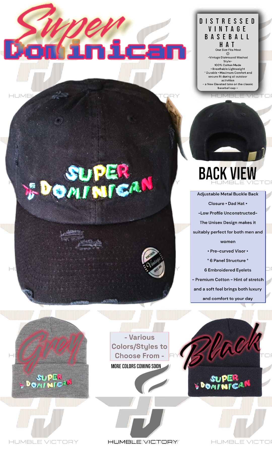 Custom Super Dominican Mario Themed Cap Hat Adjustable Back Closure ...