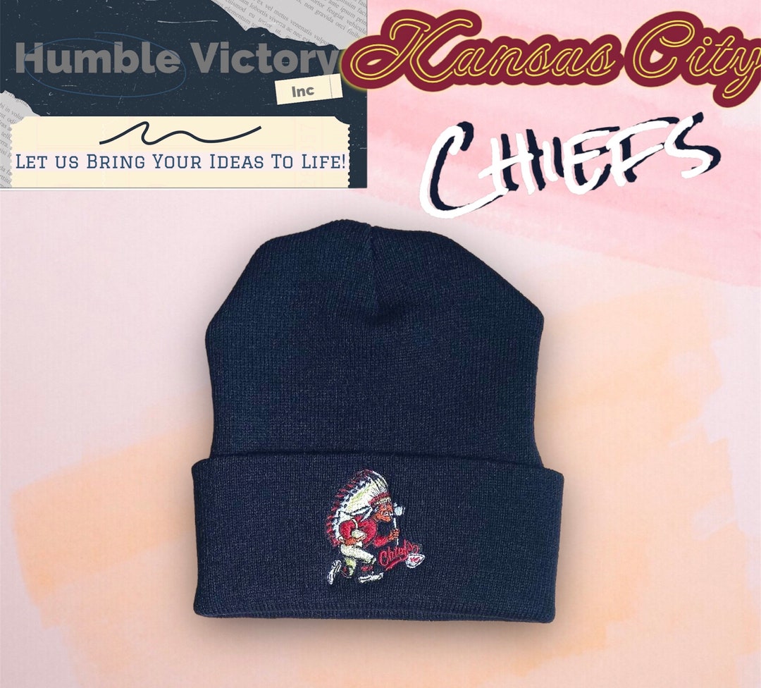 Kansas City Chiefs Embroidered Beanie Throwback Skully Hat Winter Cap ...