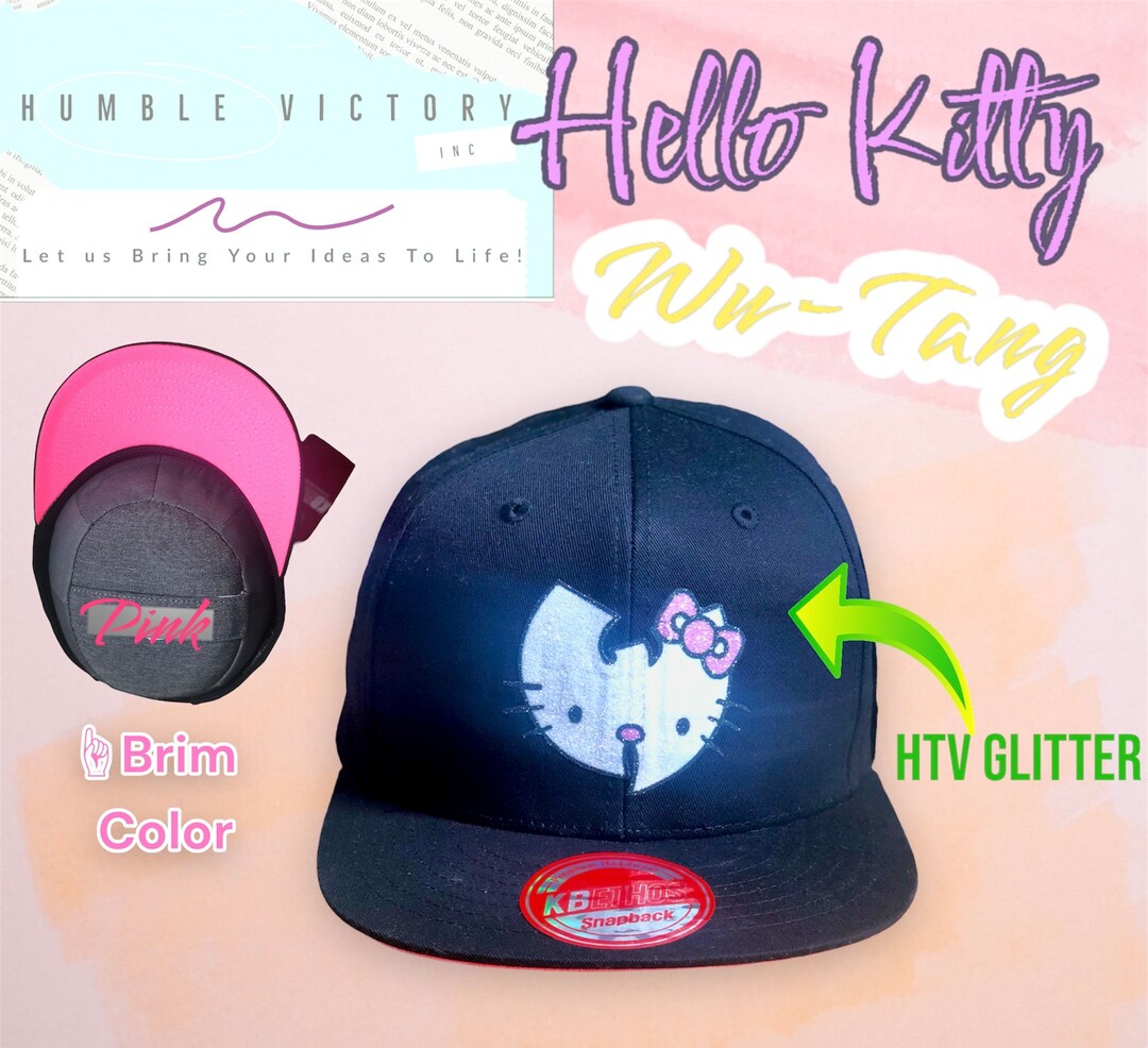 Wutang Hello Kitty Snapback Hat Cap With Pink Under Brim Color Custom ...
