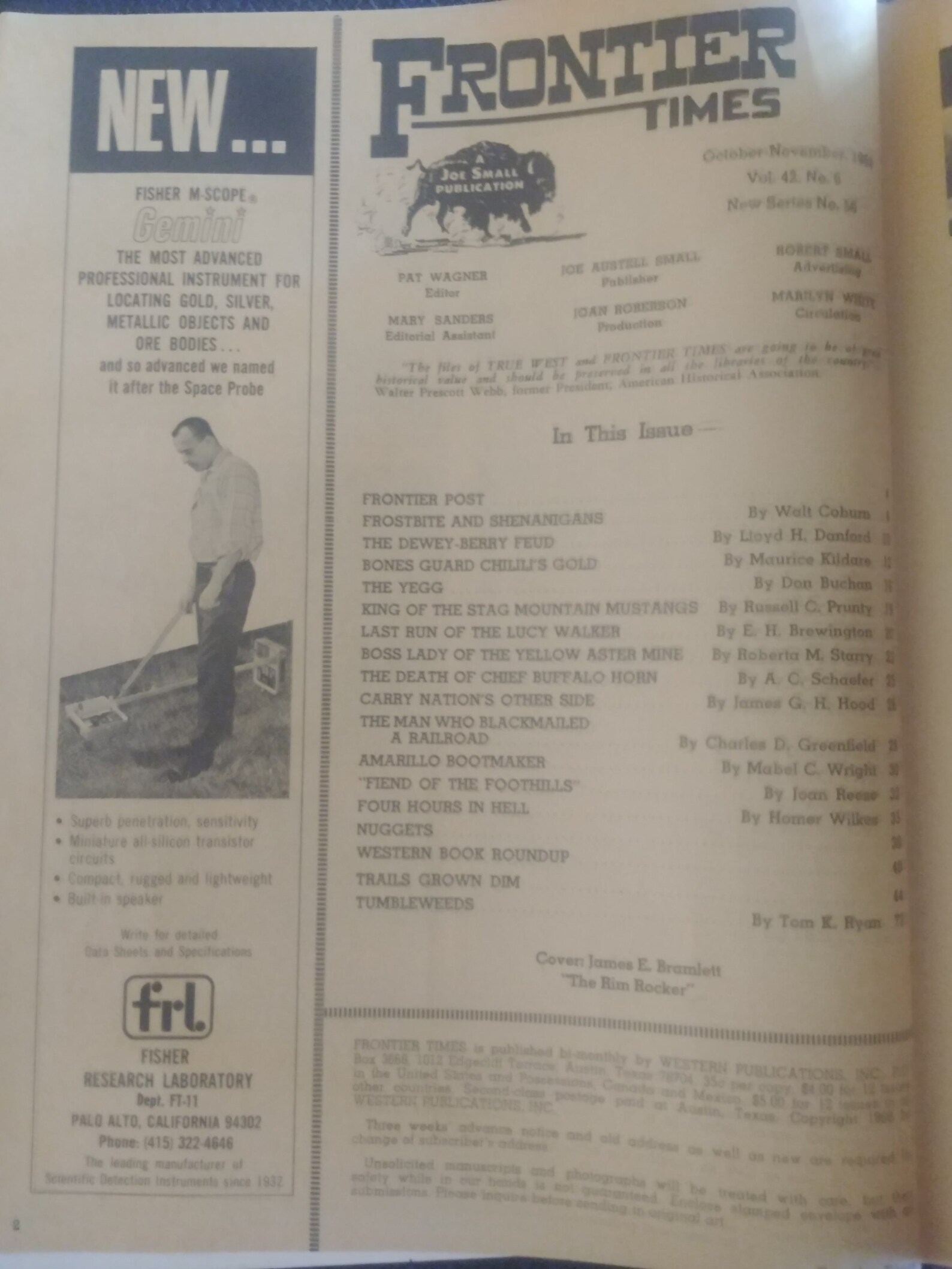 Frontier Times Non-fiction Magazine November 1968 King of Stag Mountain ...