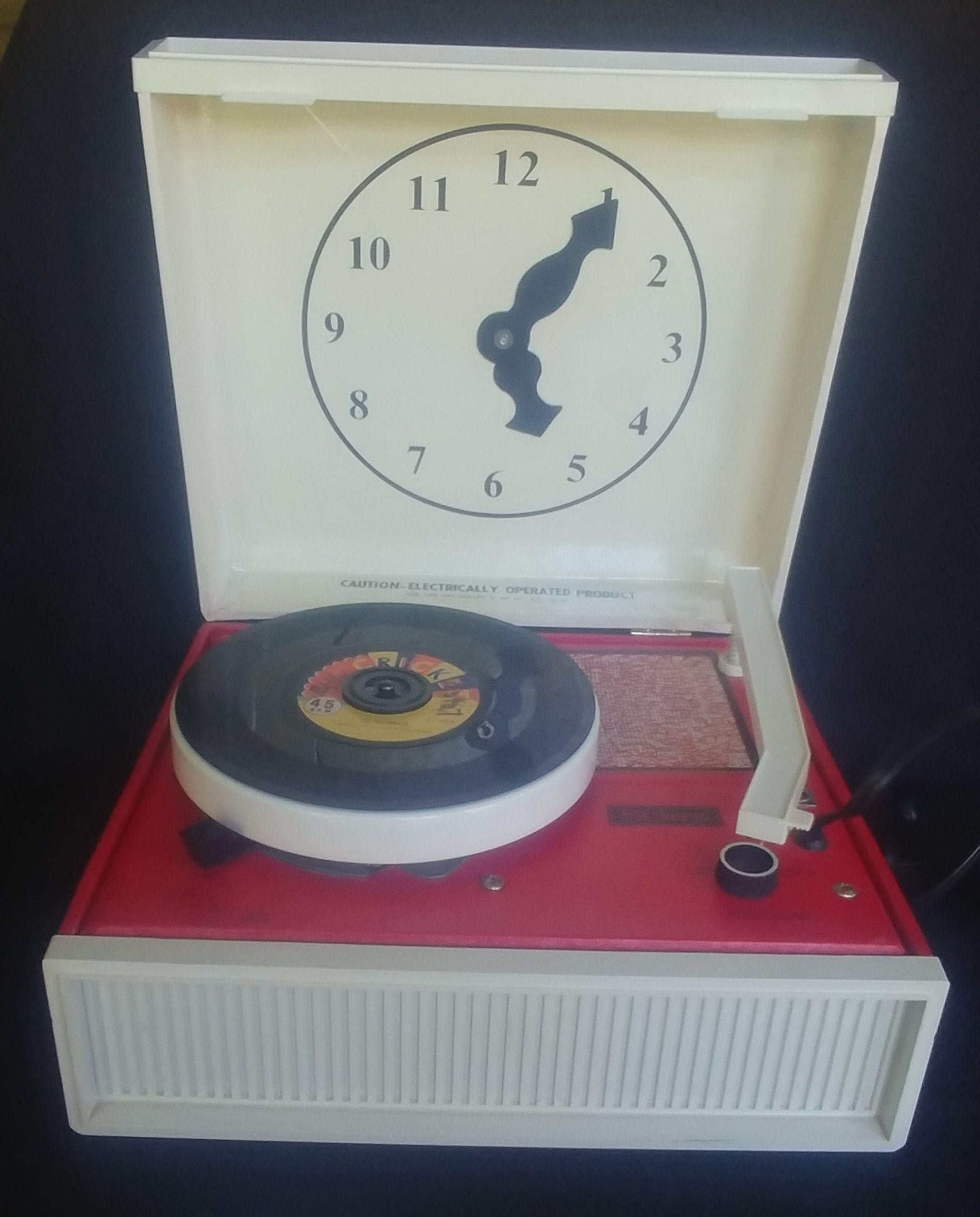 Vintage Sears Clock O Graph Portable Record Player 45 & 33 Rpm - Etsy
