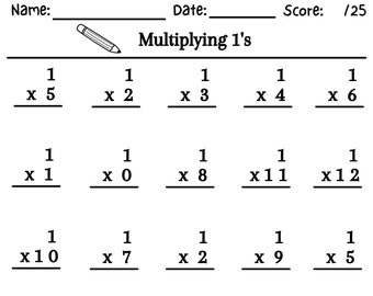 Multiplication Worksheets 1 12 - Etsy