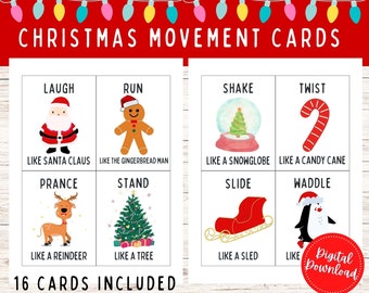 Winter Movement Cards: Printable Movement Cards for Creative Dance - Etsy