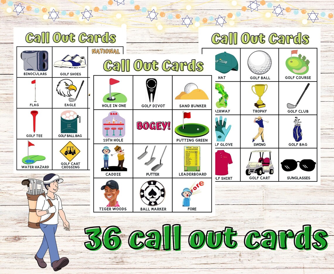 Golf Bingo Cards, Printable Golf Bingo Game, Golf Birthday Bingo, Golf ...