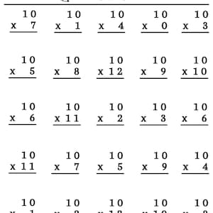12 Printable Multiplying Practice Worksheets Printable - Etsy