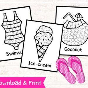 Summer Beach Dot Marker Printable Pages for Kids Do a Dot - Etsy Hong Kong