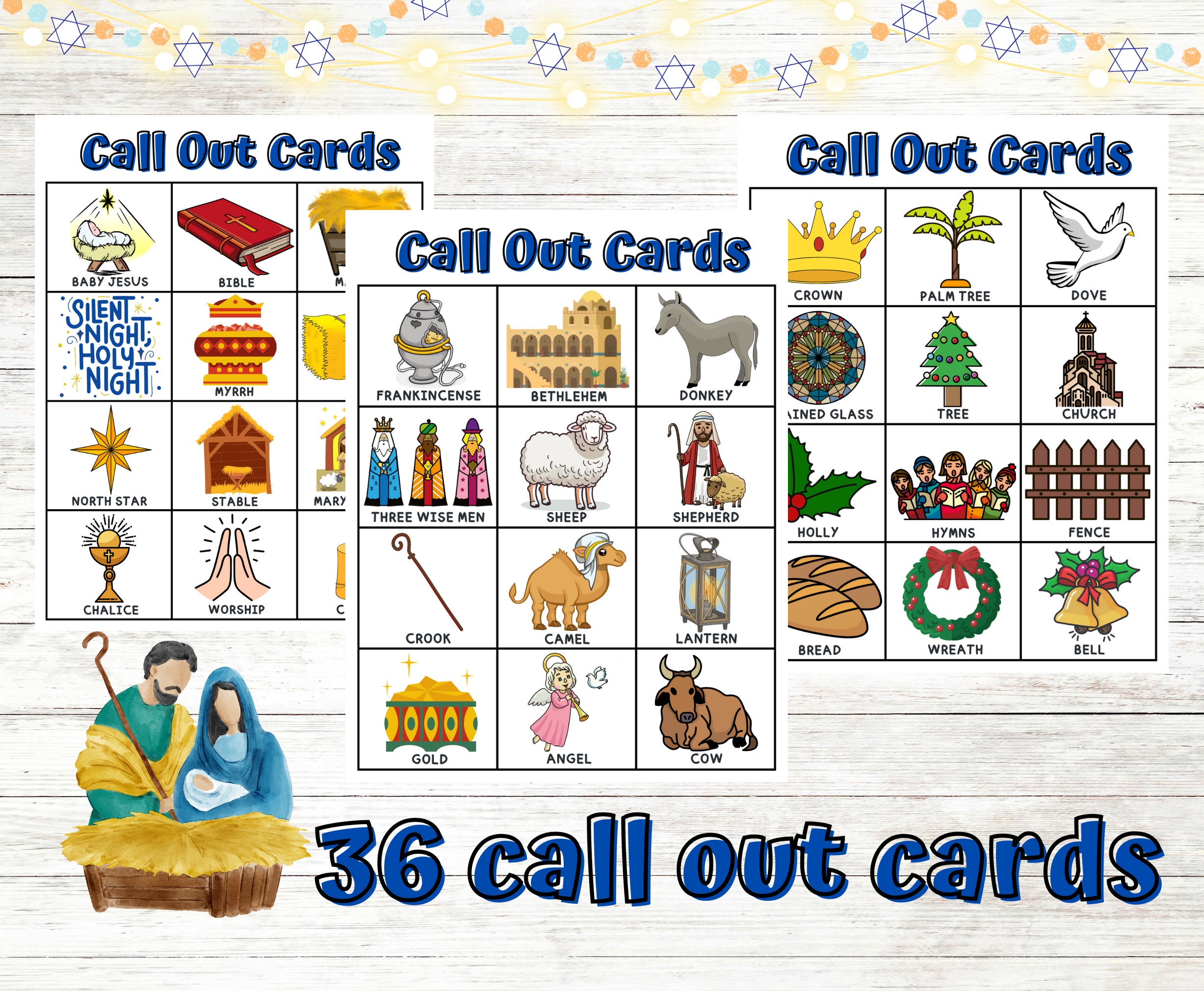Nativity Bingo Cards Instant Download Church Bingo Cards - Etsy Hong Kong