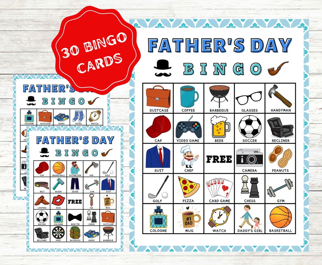Father's Day Bingo Cards, Dad Bingo, Father's Day Party Game, Printable ... Father's Day Bingo Cards, Dad Bingo, Father's Day Party Game, Printable ...