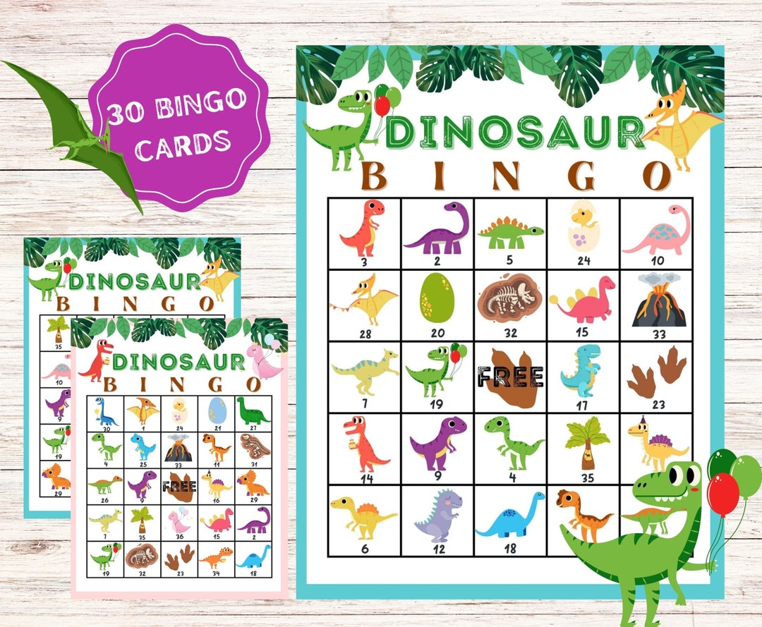 Dinosaur Bingo Game Dinosaur Party Game Dinosaur Bingo - Etsy
