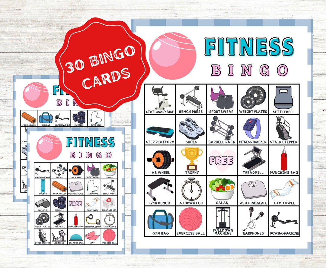 Fitness Bingo Cards Instant Download Healthy Habits Bingo - Etsy UK