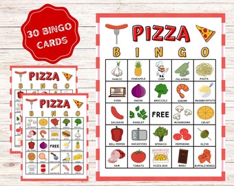 Pizza Party Bingo Game Printable Instant Download Pizza - Etsy