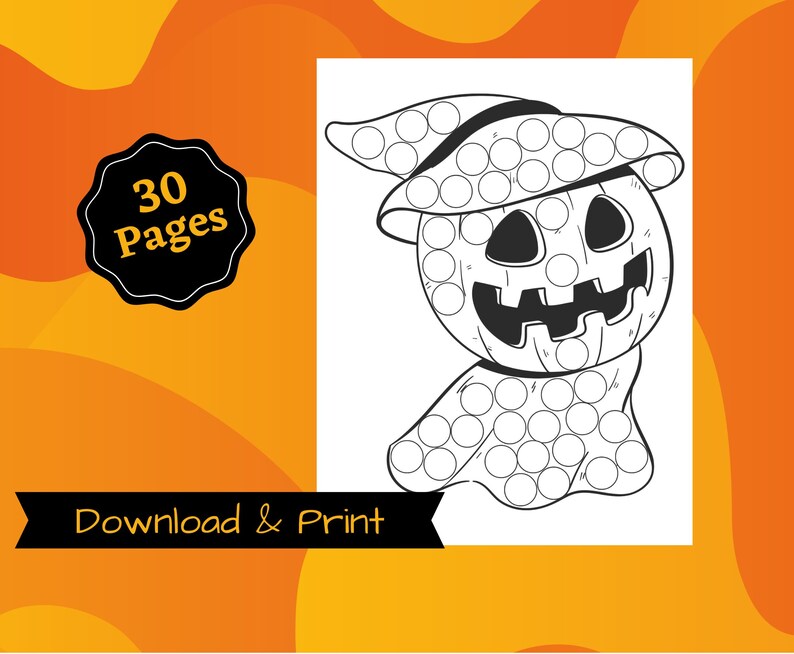 Halloween Dot Marker Pages Printable Halloween Do a Dot - Etsy