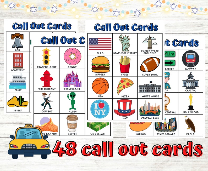 America Bingo Cards Instant Download, USA Party Bingo Games, United ...
