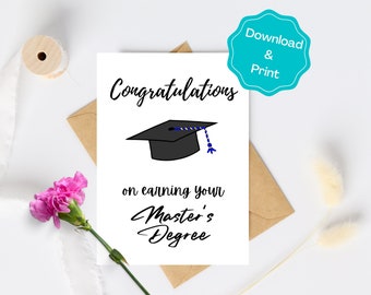Master Degree Graduation Card - Etsy