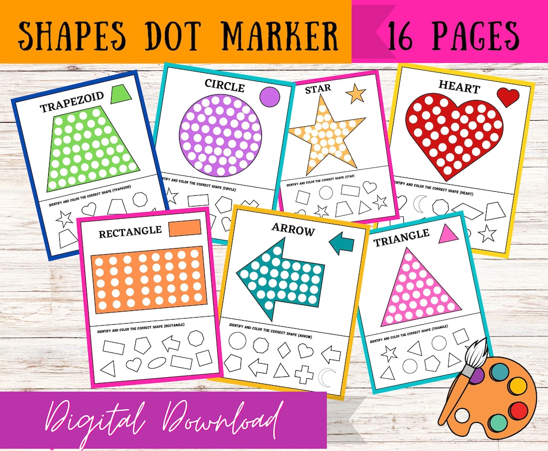 Shapes Dot Marker Printable Pages for Kids Do a Dot Printable - Etsy ...