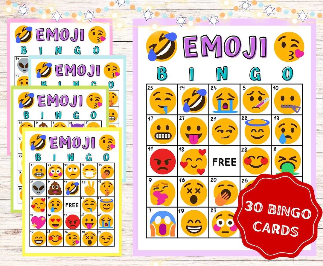 Emoji Bingo Cards Printable Emoji Bingo Cards Printable - Etsy Israel